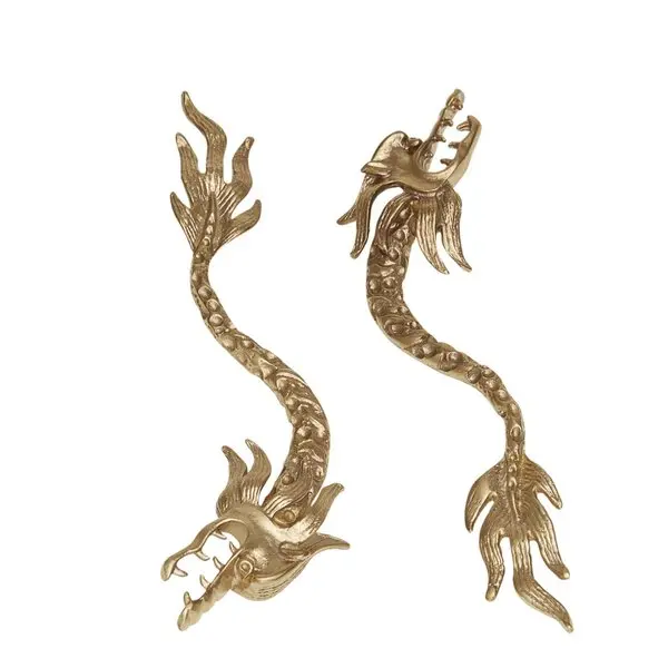 ZEWORKS Dragon Sculptural Earrings - Gold