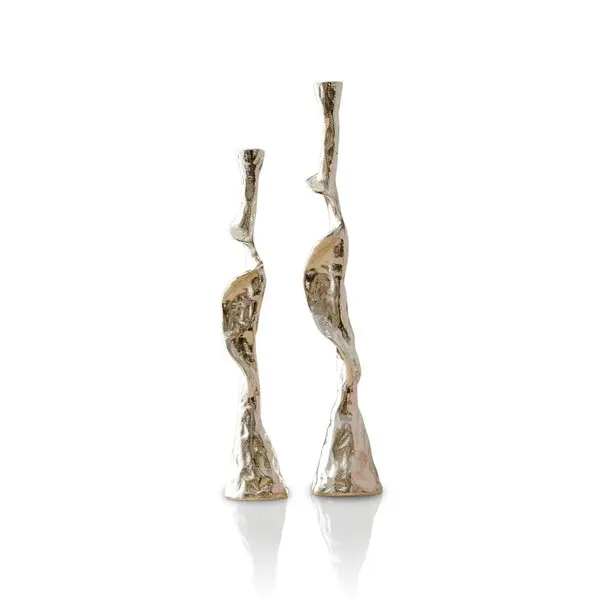 MARLETH Set Of Two Brass Spiral Candle Holders