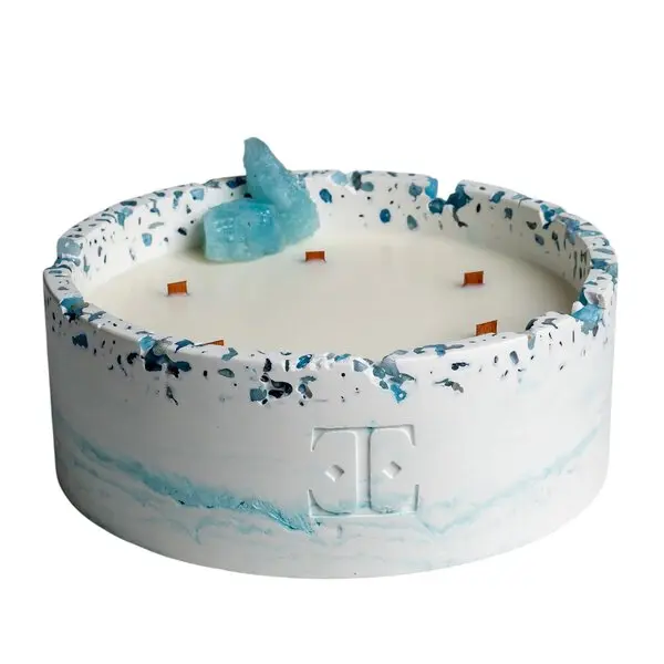 Esti Living Luna Collection Ocean Wave Candle - Blue