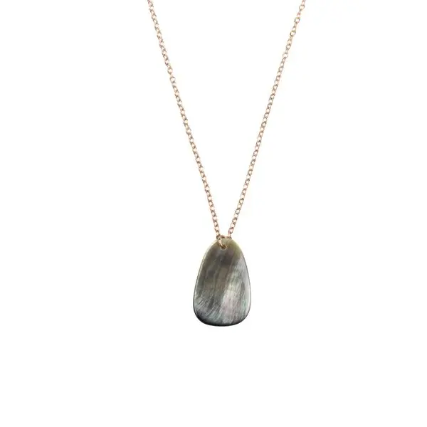 Likhâ Mother-of-pearl Trapezoid Pendant Necklace - Black