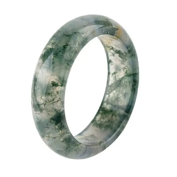 SEREE Seaweed Jade Stone Ring - Green