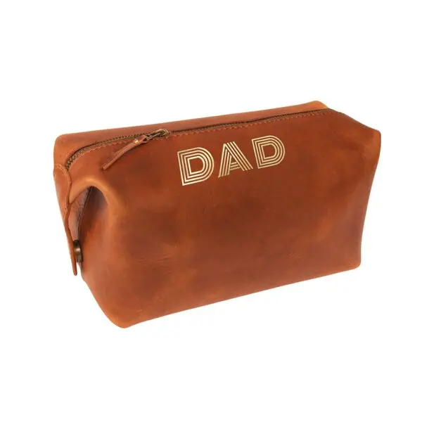 VIDA VIDA Leather Wash Bag - Brown
