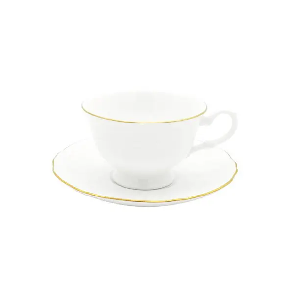 Twig New York Amelie Brushed Gold Tea Cup & Saucer - Yellow