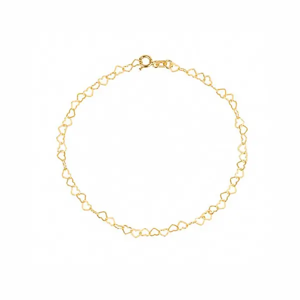 SPERO LONDON Love Heart Sterling Silver Chain Bracelet - Gold