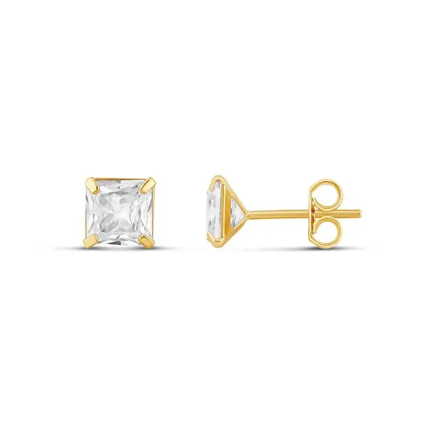 SHYMI Square Prong-set Mini Studs - Gold