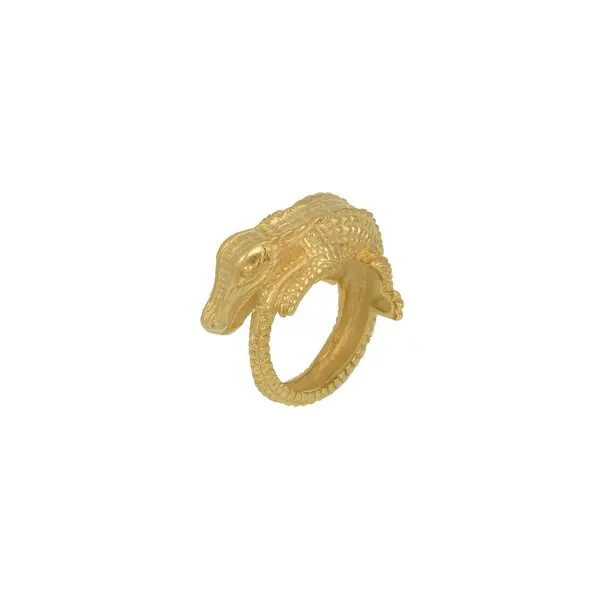 ZOE AND MORGAN Crocodile Vermeil Ring - Gold