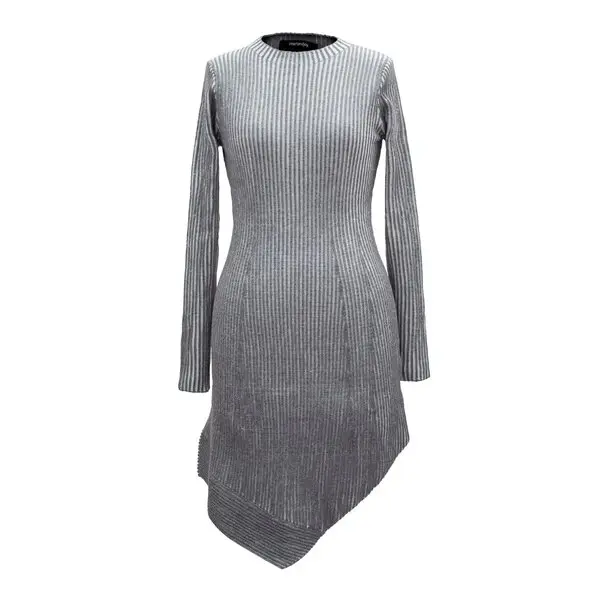 SMART AND JOY Asymmetric Bodycon Knit Dress - Grey