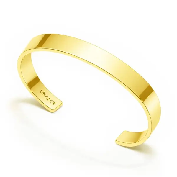 UNALOE Medium Band Open Cuff Bracelet - Gold