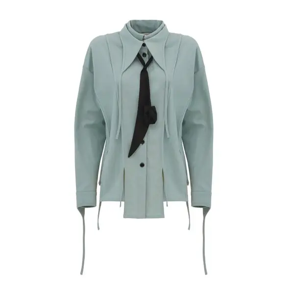 JULIA ALLERT Asymmetric Textured Viscose Blouse