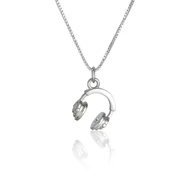 CARTOGRAPHY Headphones Necklace In Sterling - Silver