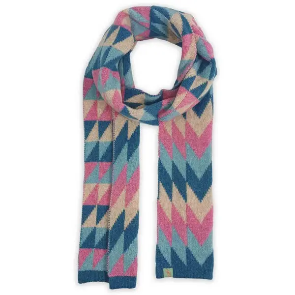 OTTO & SPIKE Blue / Pink / Neutrals Scarves Starstruck Nougat Pink - Blue/pink