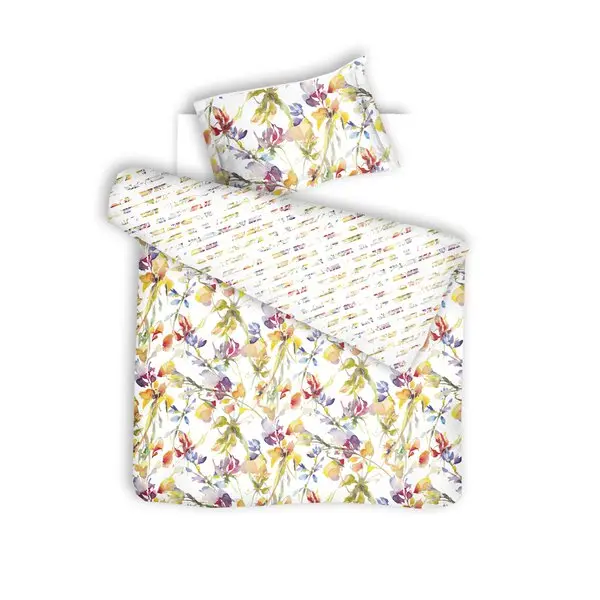 DECOFLUX HOME Sateen Bed Linen Set Rainbow - White