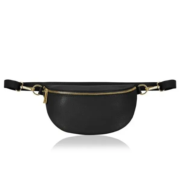 BETSY & FLOSS Zadar Leather Crossbody And Waist Bag - Black