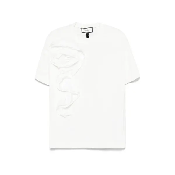 NISSA Floral-appliqué Viscose T-shirt