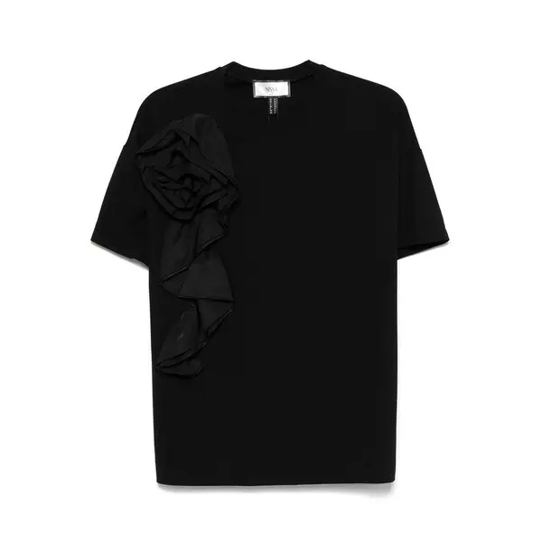 NISSA Floral-appliqué Viscose T-shirt
