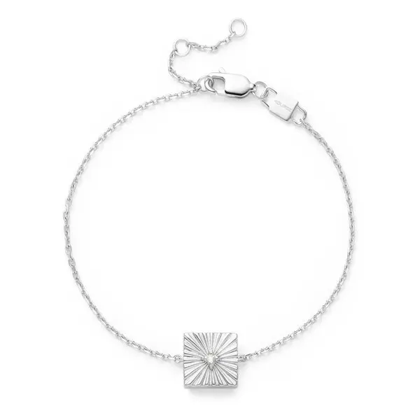 KOUREE Fixed Charm Bracelet With White Topaz - Silver