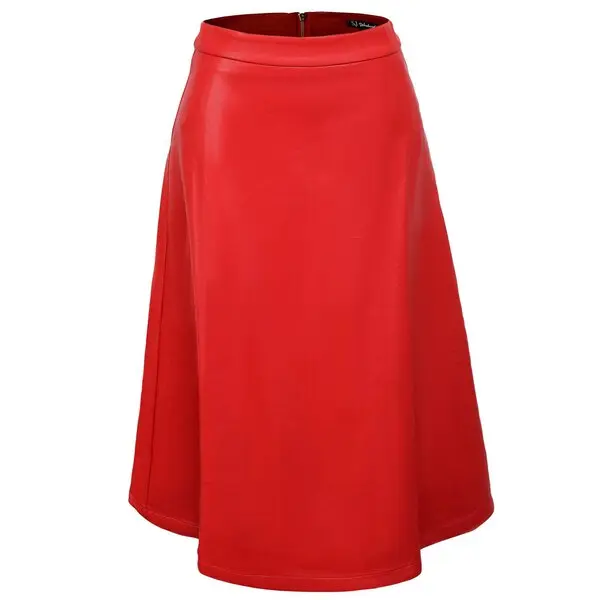 SMART AND JOY Pu Trapeze Skirt