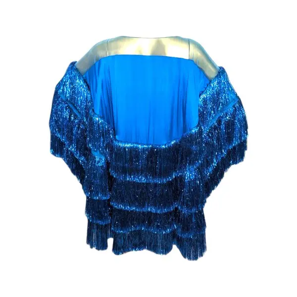 JULIA CLANCEY Luxe Cha Cha Fringe Dress - Blue