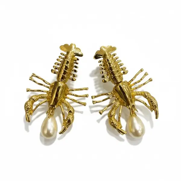 LA PLUIE JEWELLERY Astice Lobster Drop Earrings - Gold