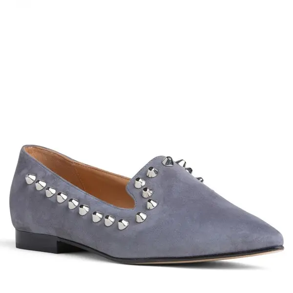 BEAUTIISOLES BY ROBYN SHREIBER Celeste Suede Flat Loafer - Grey