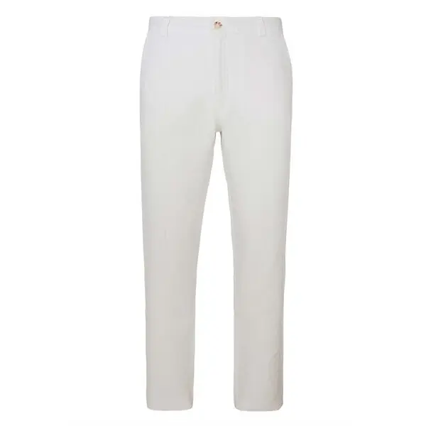 Haris Cotton Linen Pants With Back Cargo Pockets - White