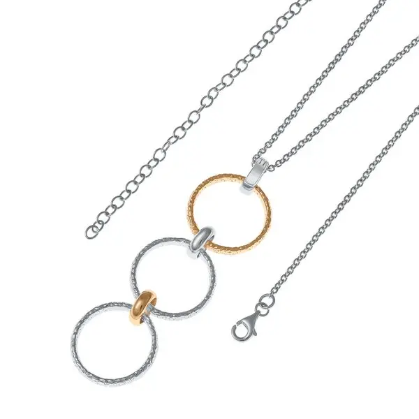LUCY QUARTERMAINE Silver And Gold Triple Hula Pendant - Silver/gold