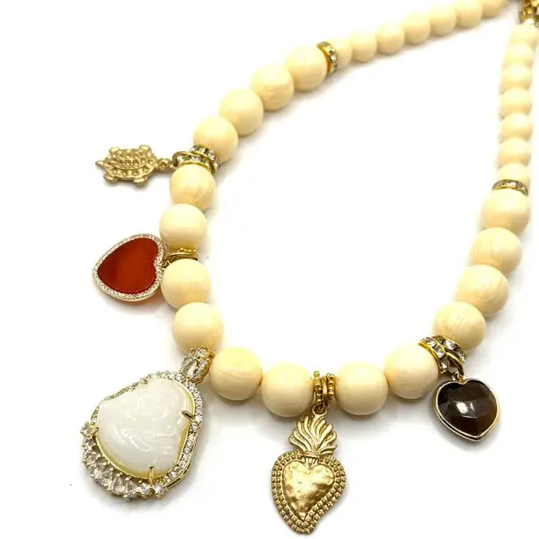 ACHALA HANDCRAFTED Dylan Statement Necklace - Beige