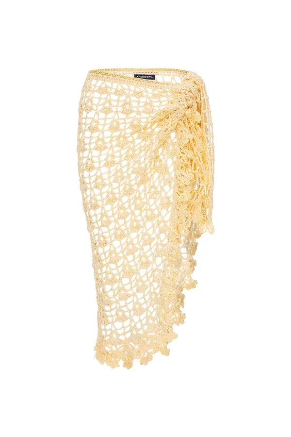 ANDREEVA Beach Rose Handmade Crochet Cover-up - Yellow