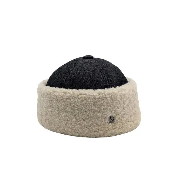 DORIA 1905 Denim And Teddy Fabric Cap - Grey