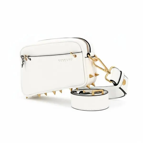 PIMPINICCHIO NEWYORK Asymmetrical Studded Belt Bag - White