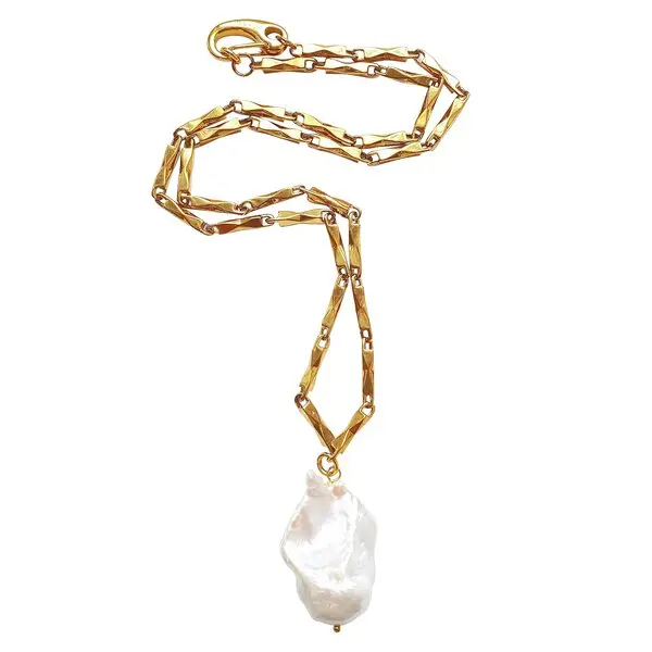 SMILLA BRAV Alma Pearl Chain Necklace - Gold
