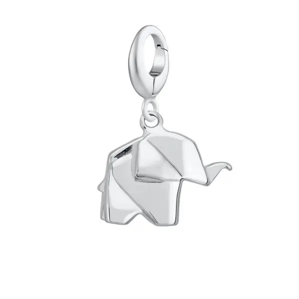 LILY CHARMED Sterling Origami Elephant Charm - Silver