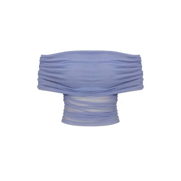 THISISU COLLECTION Sheer Cropped Strapless Top