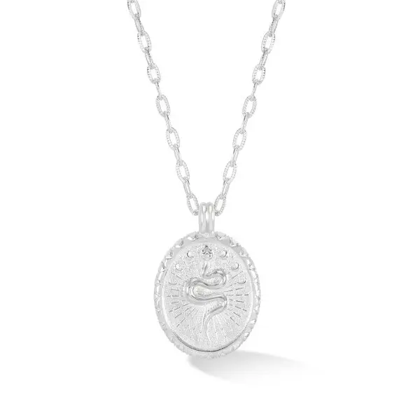 DOWER & HALL Snake Talisman Necklace - Silver