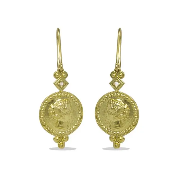VINTOUCH ITALY Cleopatra-plated Medallion Earrings - Gold
