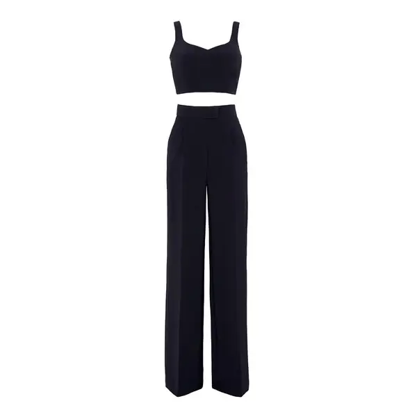NOMI FAME Sleeveless Top With Pants Set - Black