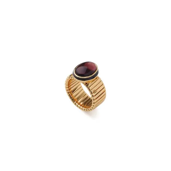 RETRO CHIC Gladiator Legacy Statement Ring - Gold/red