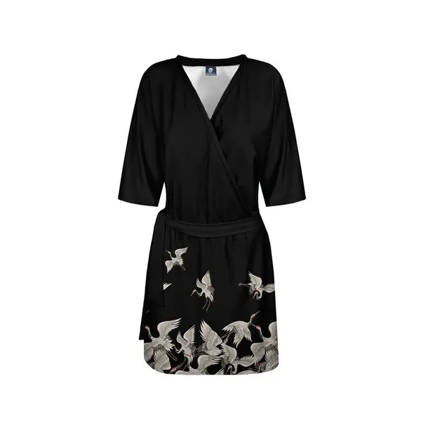 ALOHA FROM DEER Cranes Envelope Wrap Dress