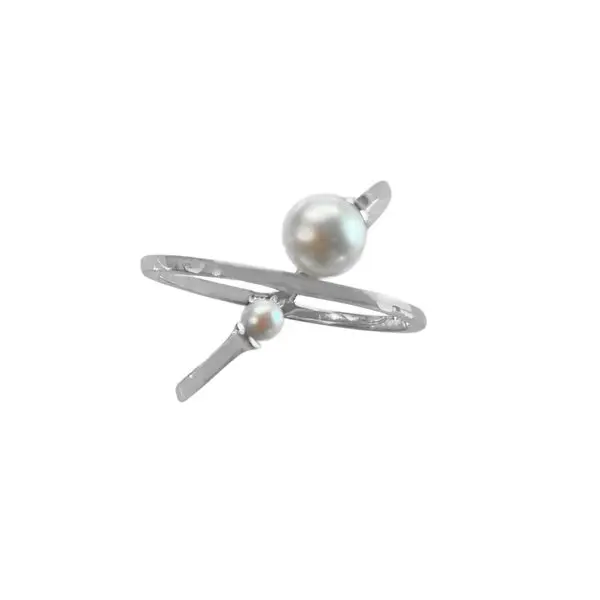FV JEWELLERY Perle Double Wrap Ring - Silver