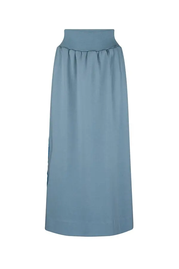 DREF Aurora Track Denim Skirt - Blue