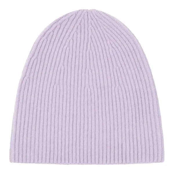 LOOP CASHMERE Cashmere Ribbed Beanie - Purple