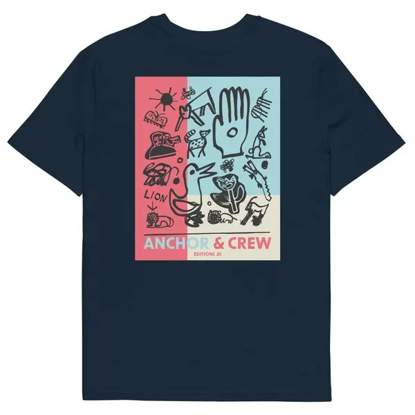 ANCHOR & CREW Organic Cotton T-shirt Moon Safari Editions - Blue
