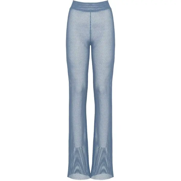 ANTONINIAS High Waisted Nety Mesh Pants - Blue