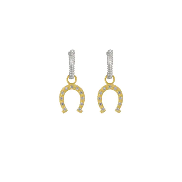 SPERO LONDON Sterling Silver Horseshoe Hoop Earrings - Gold