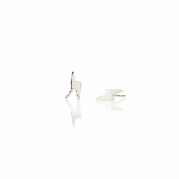 Kris Nations Lightning Bolt Stud Earrings - Silver