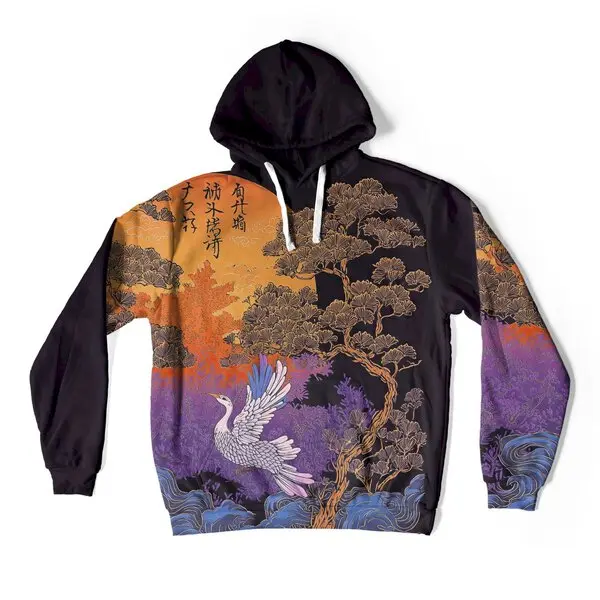 ALOHA FROM DEER Sunflight Oversize Hoodie - Orange/black/purple