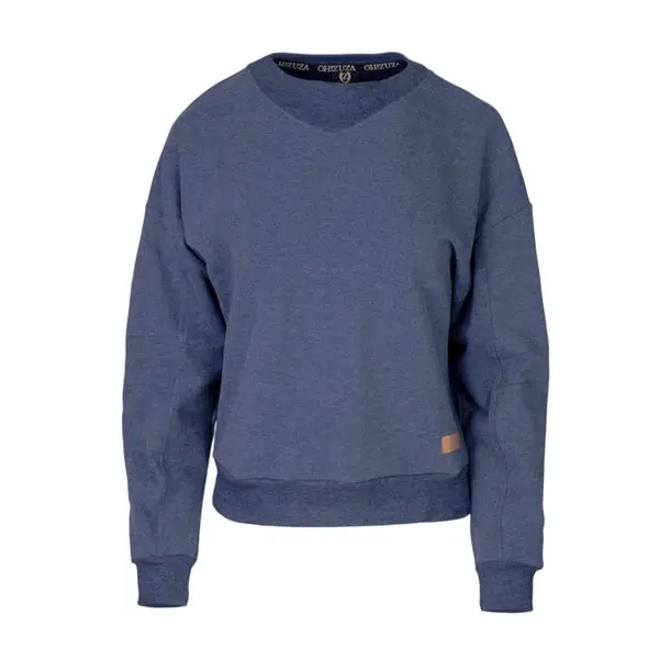OH!ZUZA NIGHT&DAY Cotton Melange Short Sweatshirt - Blue