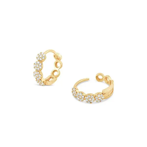 DINNY HALL Starflower Lab-created Diamond Pavé Huggie Hoops In 9k Yellow - Gold