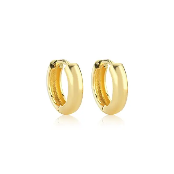 Mishka Circle Huggie Earrings - Gold