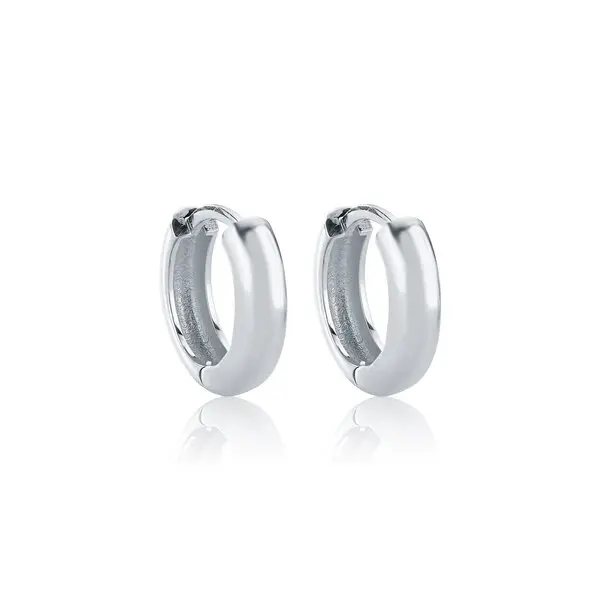 Mishka Circle Huggie Earrings - Silver